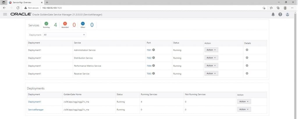 Oracle GoldenGate 21c Microservices - Installation - ORACLE-SCN