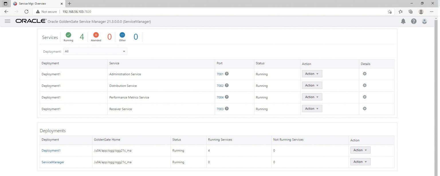 Oracle GoldenGate 21c Microservices - Installation - ORACLE-SCN