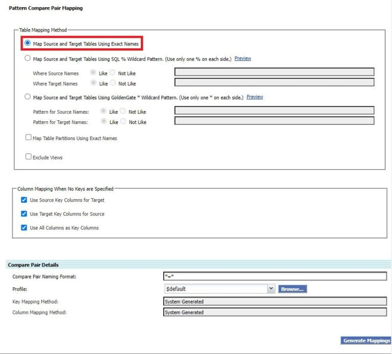 Oracle GoldenGate Veridata - Comparing data between Tables - ORACLE-SCN