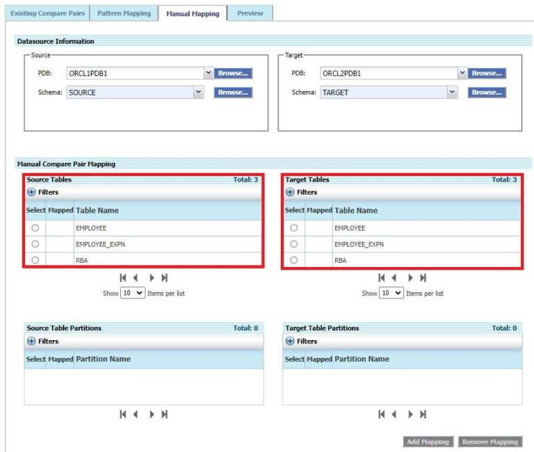 Oracle GoldenGate Veridata - Comparing data between Tables - ORACLE-SCN