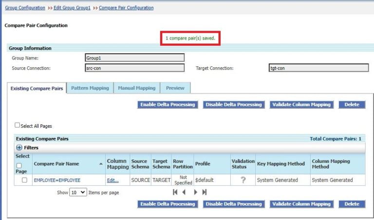 Oracle Goldengate Veridata Comparing Data Between Tables Oracle Scn