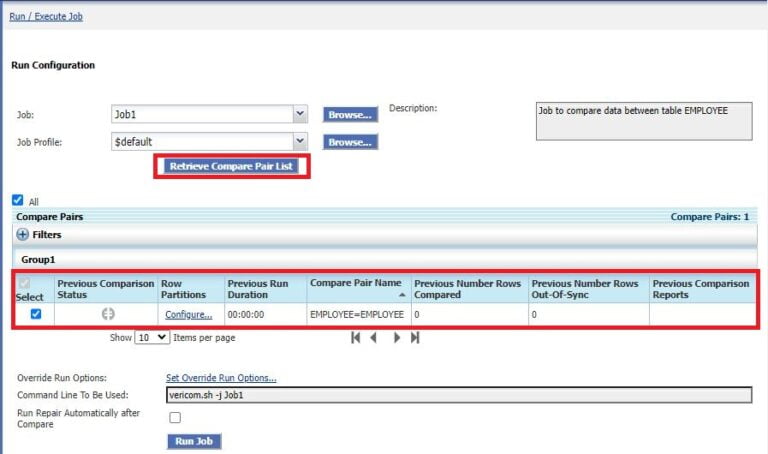 Oracle Goldengate Veridata Comparing Data Between Tables Oracle Scn