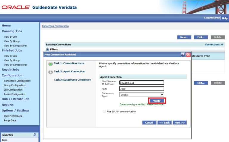 Oracle GoldenGate Veridata - Comparing data between Tables - ORACLE-SCN
