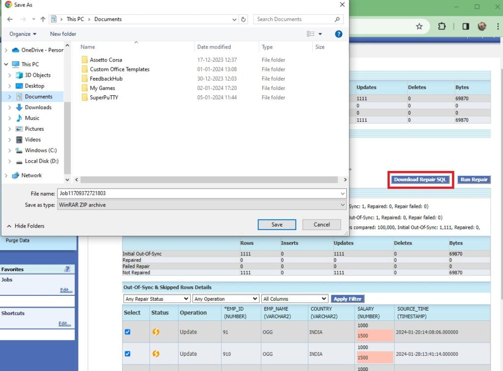 Oracle GoldenGate Veridata - Automatic Repair Feature - ORACLE-SCN