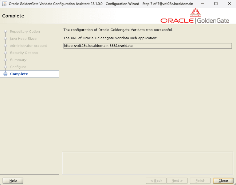 Oracle GoldenGate Veridata 23c Installation - ORACLE-SCN