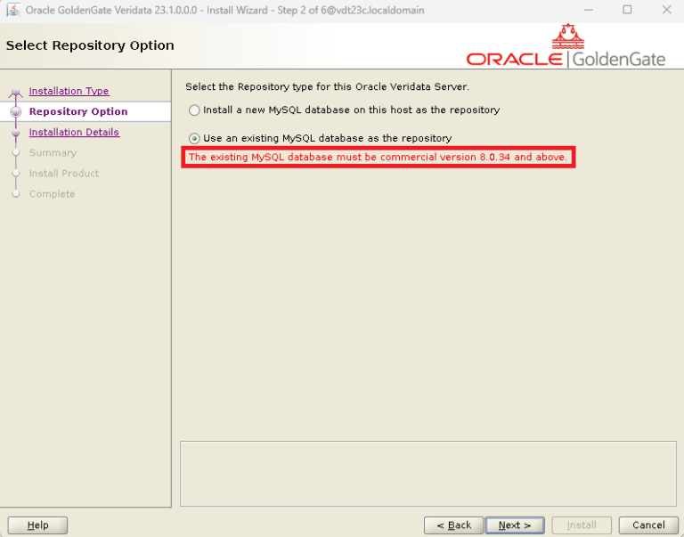 Oracle GoldenGate Veridata 23c Installation - ORACLE-SCN